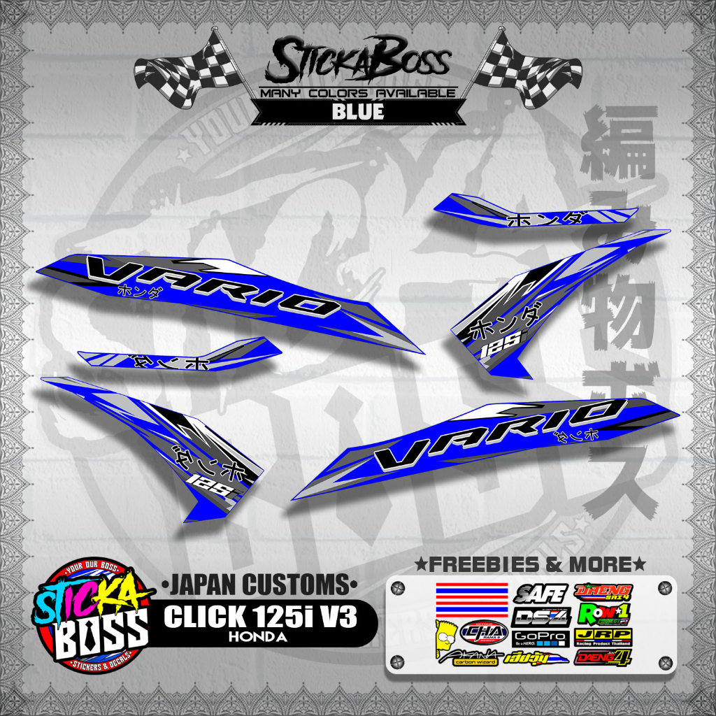 CLICK 125i V3 DECALS ( JAPAN CUSTOMS )【WITH FREEBIES】 | Shopee Philippines