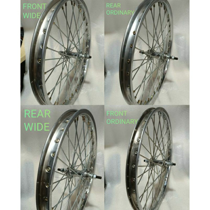 BICYCLE #20(16 INCHES DIAMETER)RIM SET FOR SIDECAR, FRONT AND REAR HUB ...