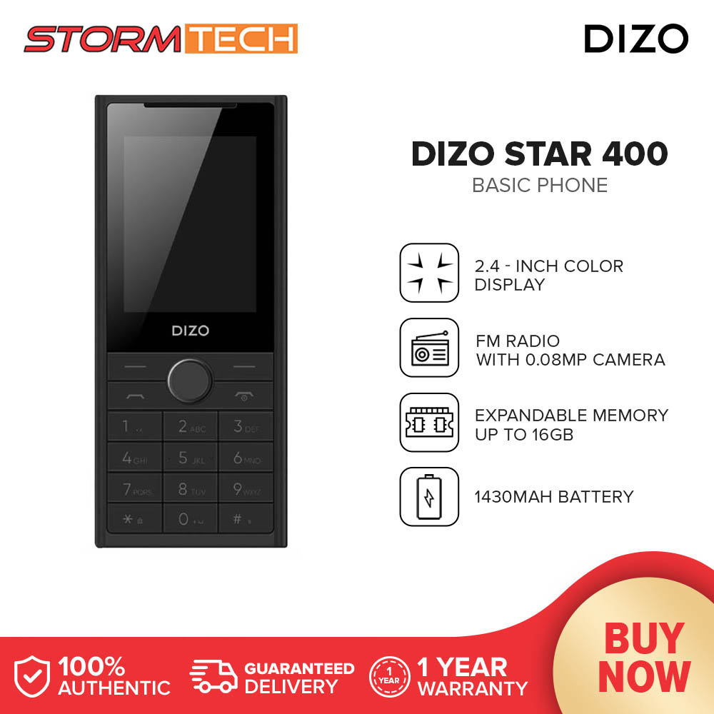 DIZO Star 400 Basic Phone | with 1430mAh Removable Battery | Up to 16GB ...