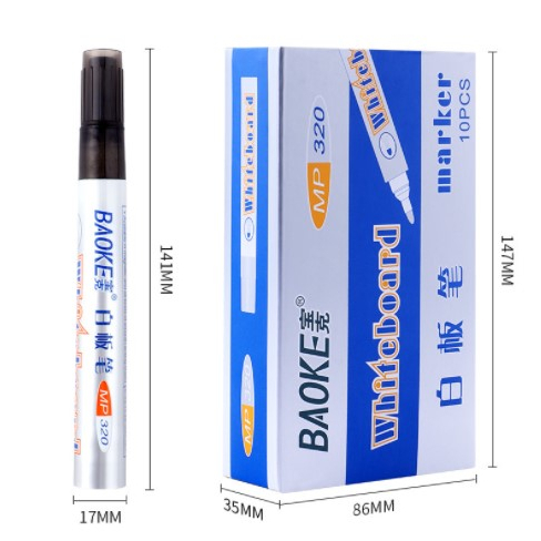 Baoke Whiteboard Marker Erasable Marker Pen Black Ink | Shopee Philippines