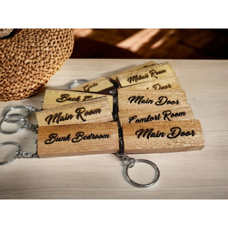 LASER ENGRAVED KEYCHAIN - CUSTOMIZED - Mahogany ROOM KEYS LABEL ...