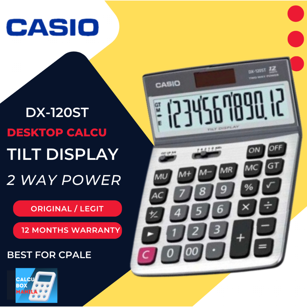 CASIO DX120ST DESKTOP CALCULATOR ORIGINAL WITH 1 YEAR WARRANTY | Shopee ...