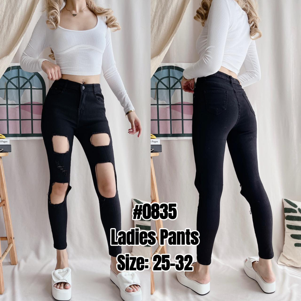 Emily Korean Ripped Tattered Jeans For Women BESTSELLER 0835 | Shopee ...