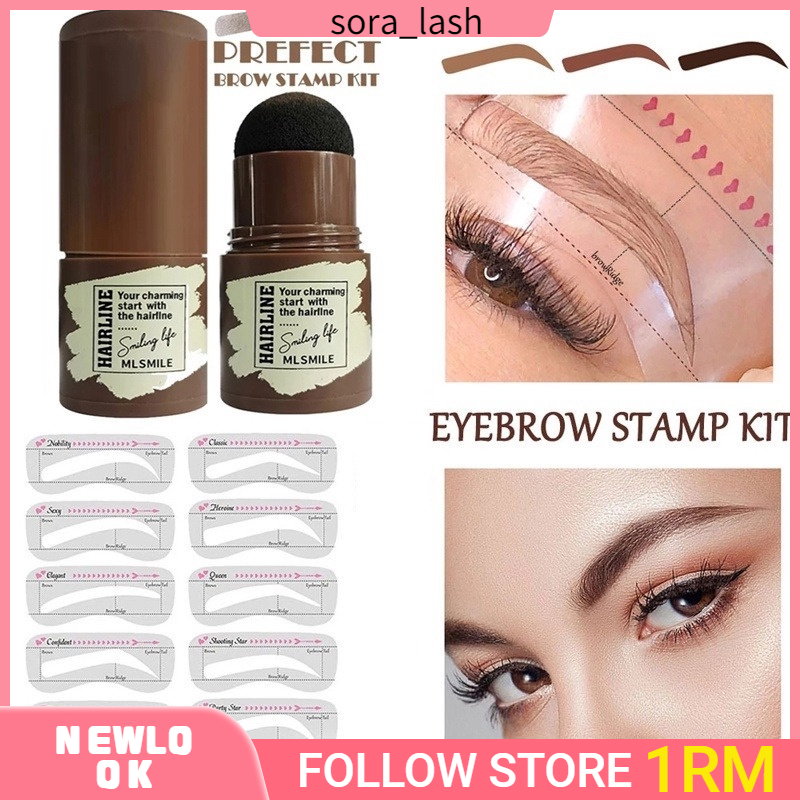 Eyebrow Powder Stamp Shaping Makeup Waterproof One Step Brow Stamp ...