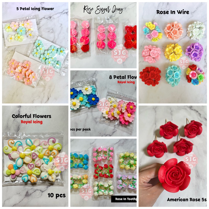part 4 rose icing flowers edible toppers sugar flowers sugar icing ...