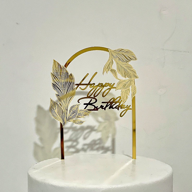 Acrylic Happy Birthday Cake Topper Cursive Happy anniversary 18 50 60 ...