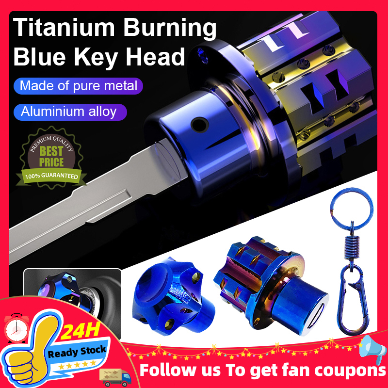 Universal Motorcycle burnt titanium key head CNC Modified Key Cover ...