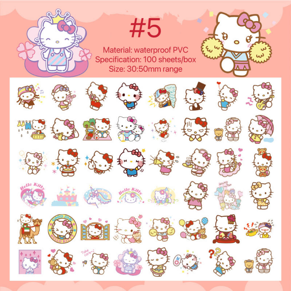 100 pcs pvc cute cartoon goo card sticker set | Shopee Philippines