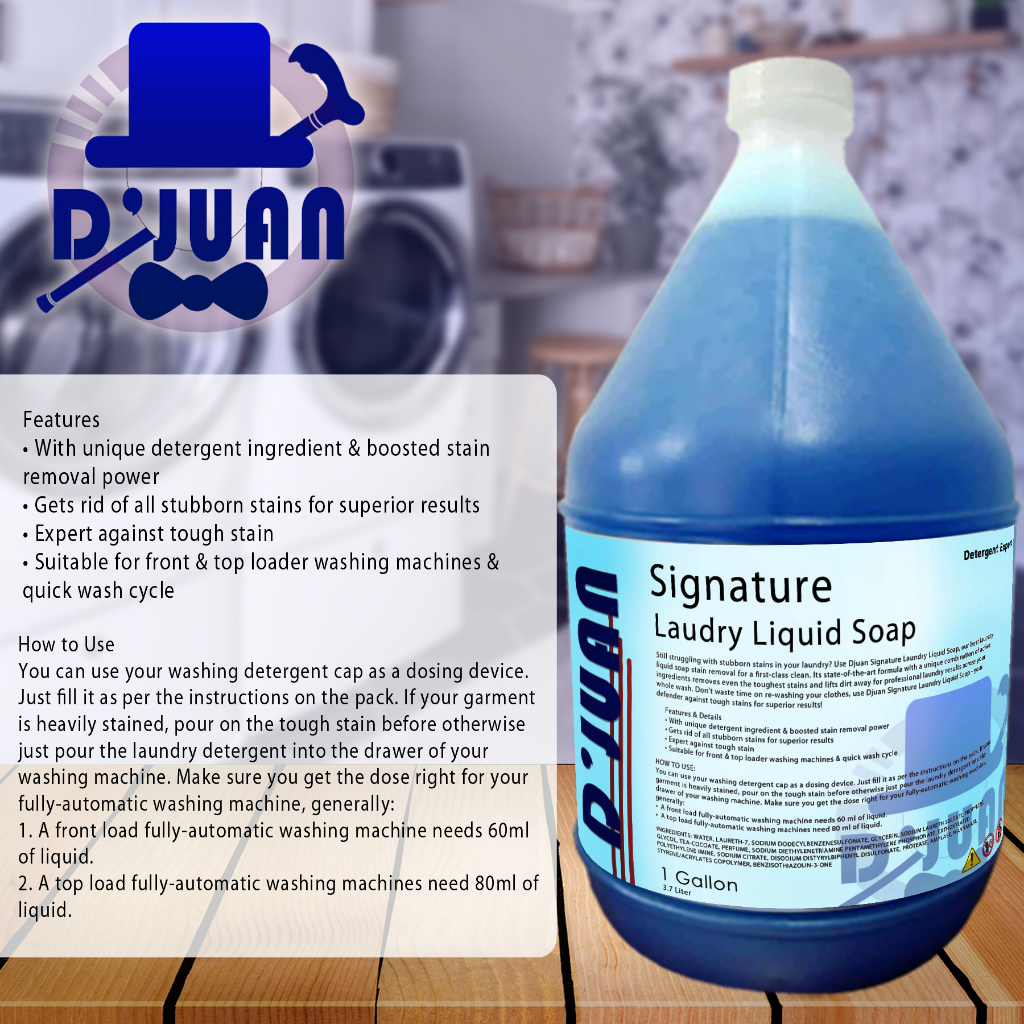 Djuan Signature Laundry Liquid Soap -Best For Front & Top Load -HE -1 ...