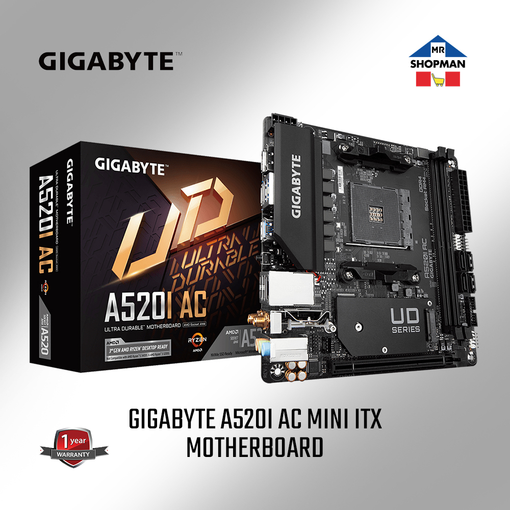 Gigabyte AMD A520i AC ITX Ultra Durable Motherboard A520 | Shopee ...