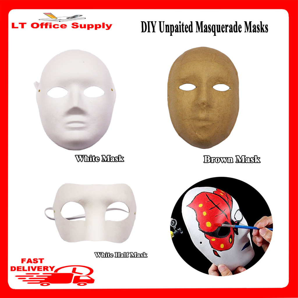 DIY Unpainted Masquerade Masks Craft Mardi Gras Dance Cosplay Party ...