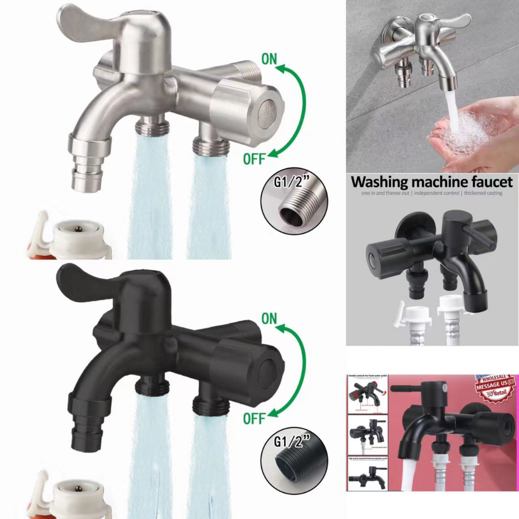 RCG Stainless Steel SUS304 Faucet Three Way Faucet Dual Function Tap ...