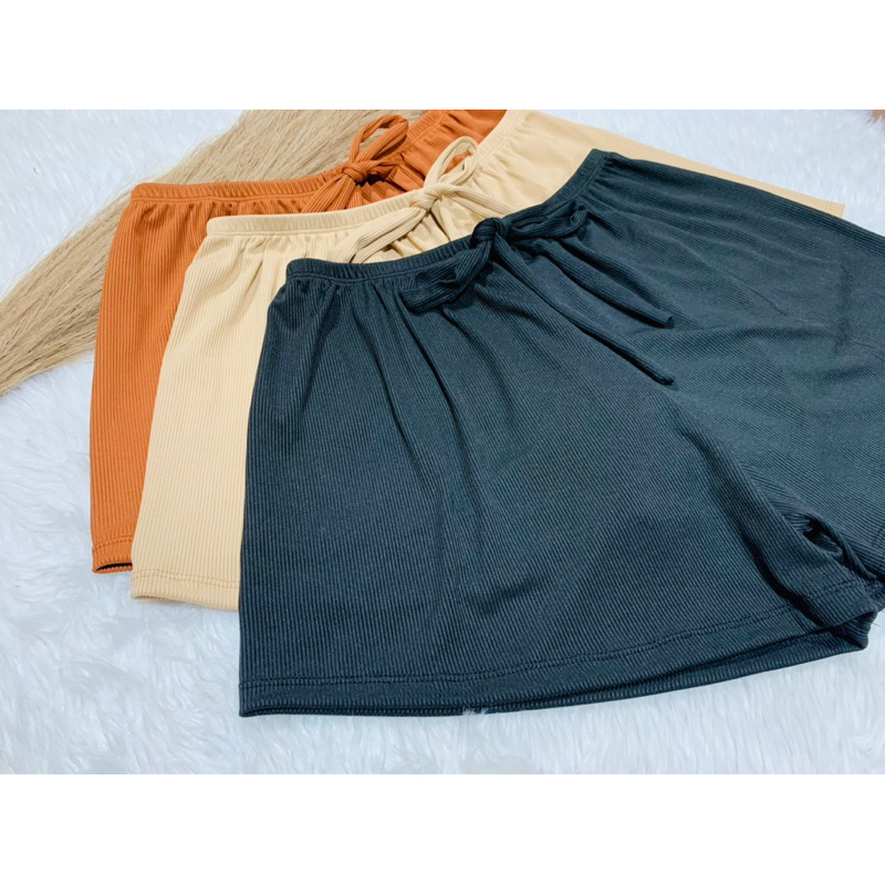 Women's short cotton Knitted 2x1 Basic Short Ordinary Short Pangbahay ...