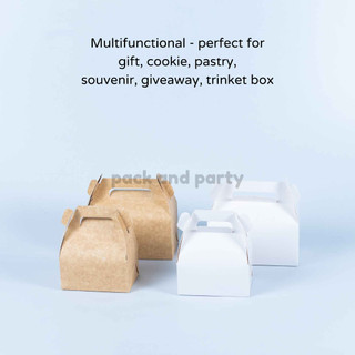 10pcs Mini Souvenir Box with Handle for Food, Donuts, Pastries ...
