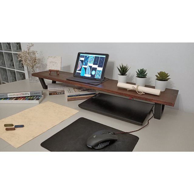 Monitor Riser, Monitor Stand Wood monitor stand , Wooden Dual Monitor ...