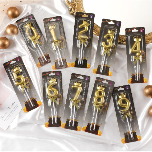 Golden Pink 0-9 Numbers Crown Candle Birthday Need Party Needs #CDN69 ...