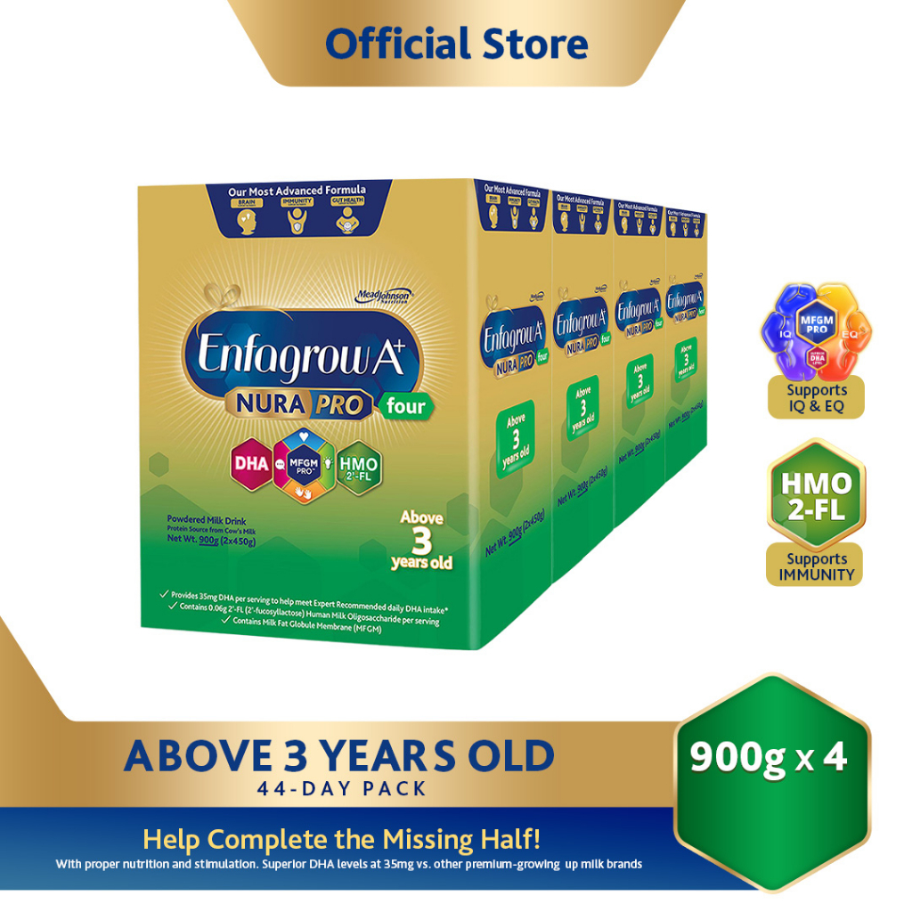 Enfagrow A+ Four Nurapro 3.6kg (900g x 4) Powdered Milk Drink for Kids ...