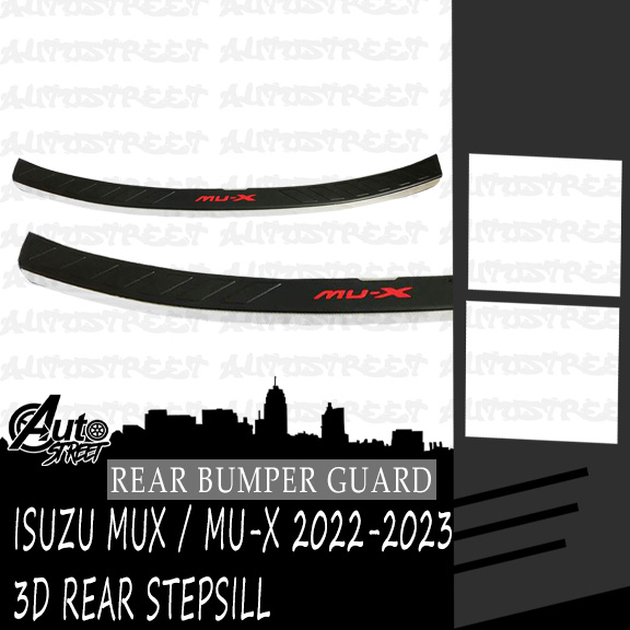 Isuzu Mux / Mu-x 2022-2023 3D Rear Bumper Guard / Rear Stepsill (Black ...