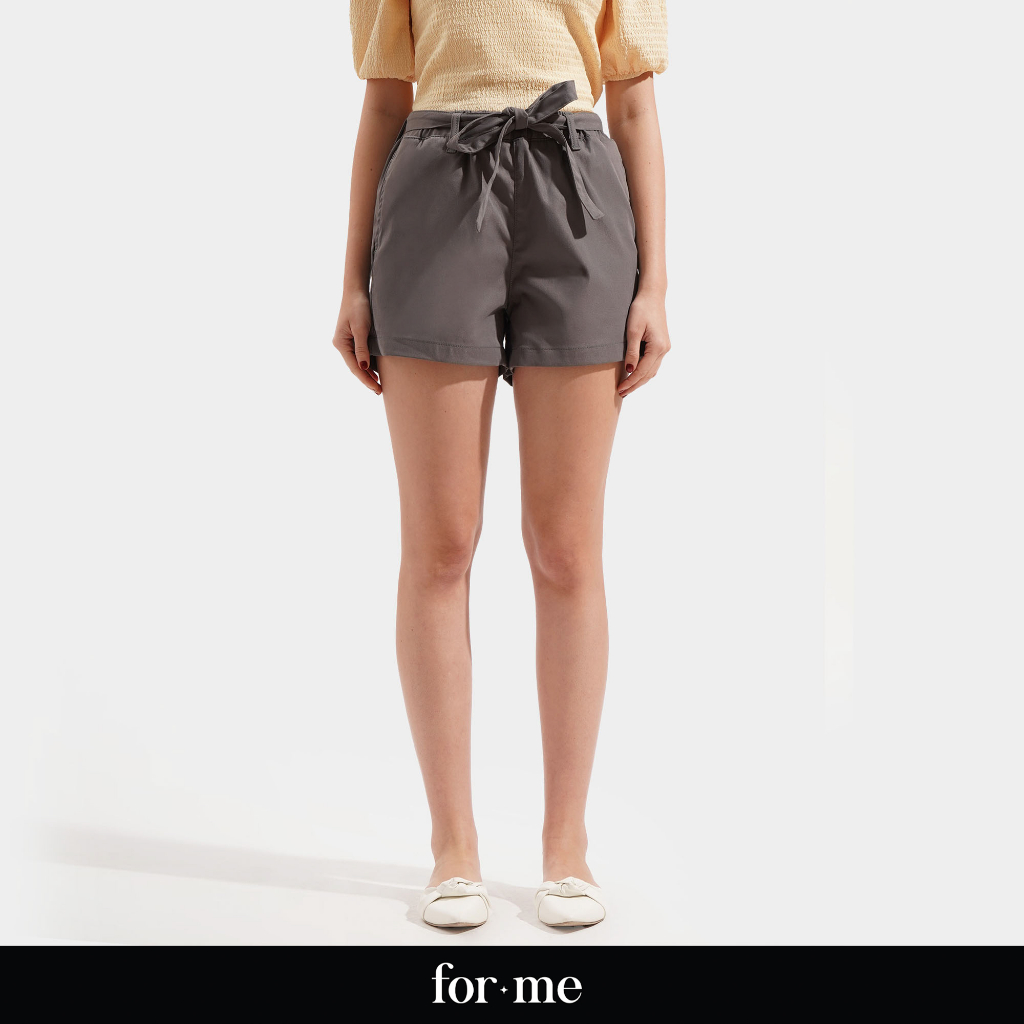 ForMe Smooth Series Tie Waist Pull Up Shorts for Women (Gray/Olive ...