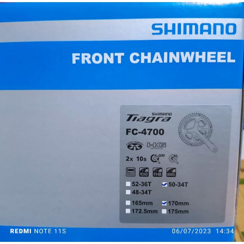 Shimano Tiagra Set Shimano Tiagra FC-4700 Crankset - 175mm, 10-Speed ...