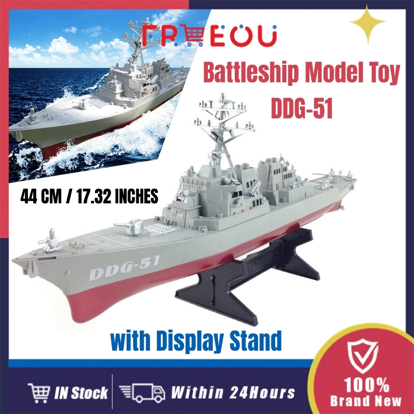 DDG-51 Battleship Model Toy Navy Guided Missile Destroyer Ship Model ...