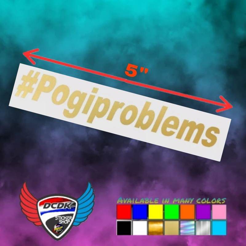 POGI PROBLEMS LOGO STICKER FOR MOTORCYCLE 5 INCHES LONG MACHINE CUT ...