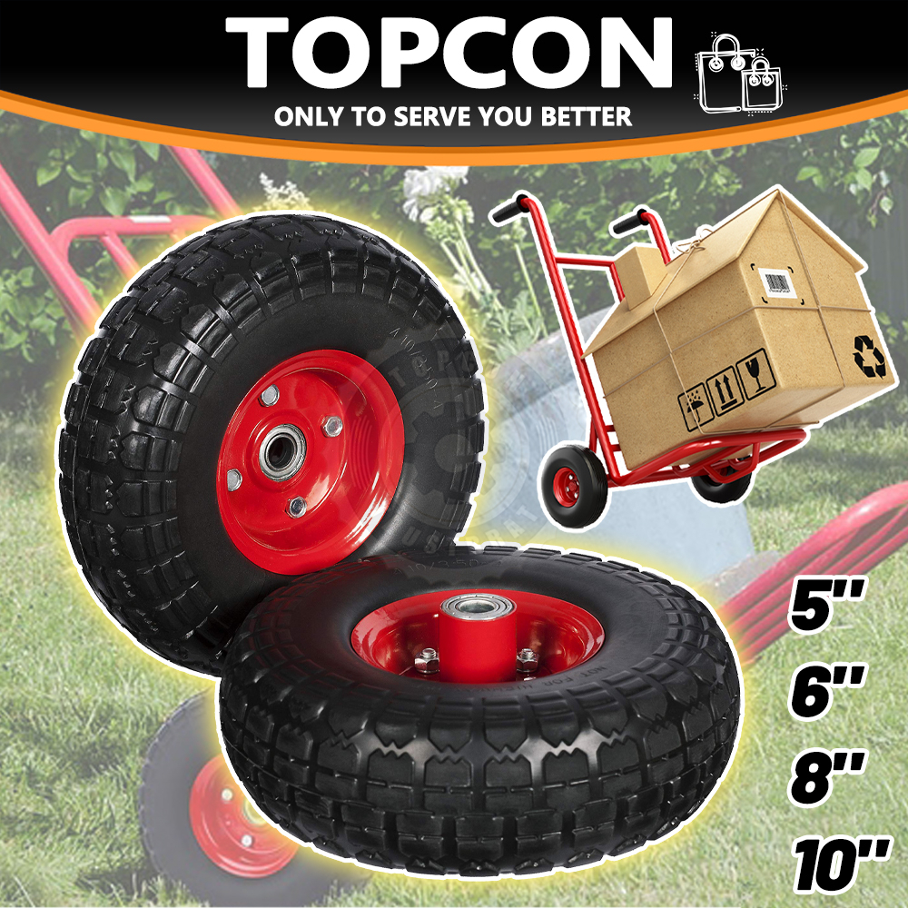 Topcon Heavy Duty Rubber Push Cart Steel Body Wheel for Hand Truck ...
