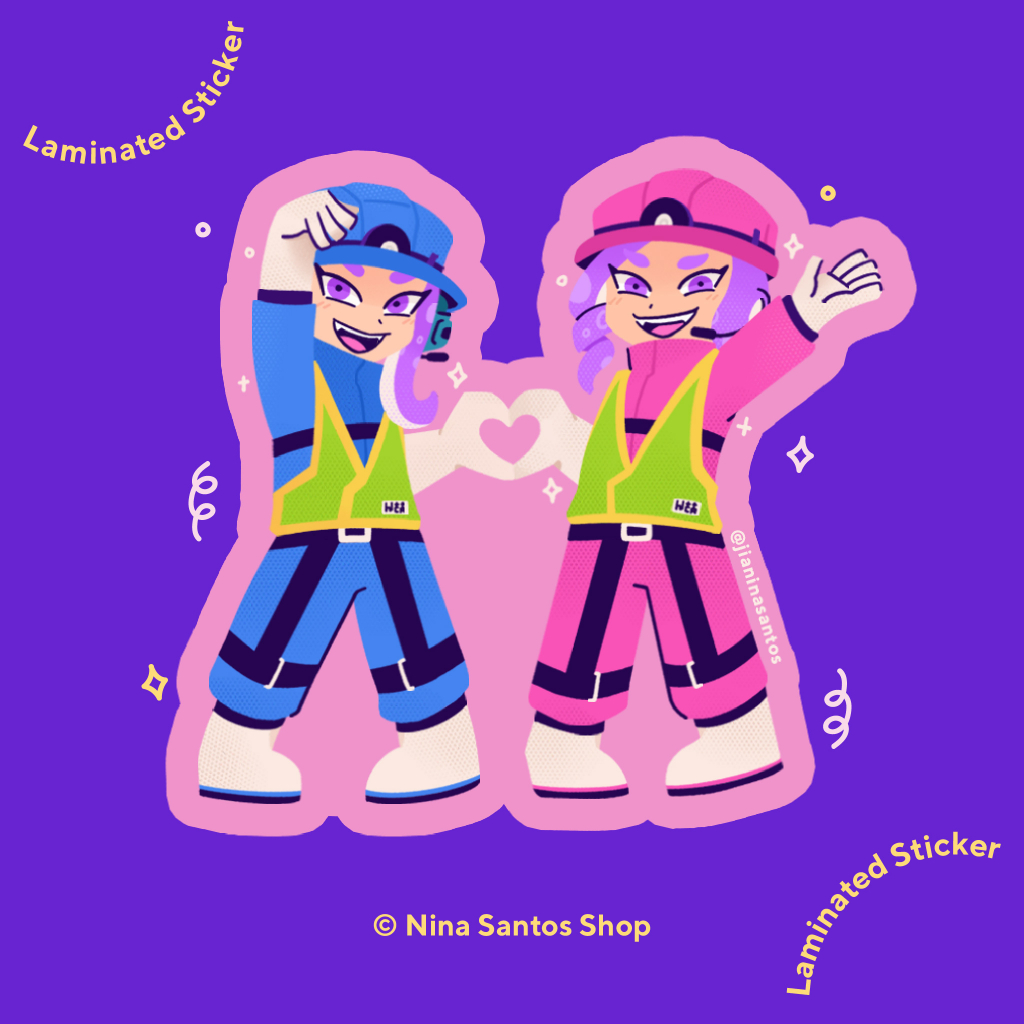 Splatoon 3: Salmon Run Sapphic Octoling Glitter Laminated Sticker Nina ...