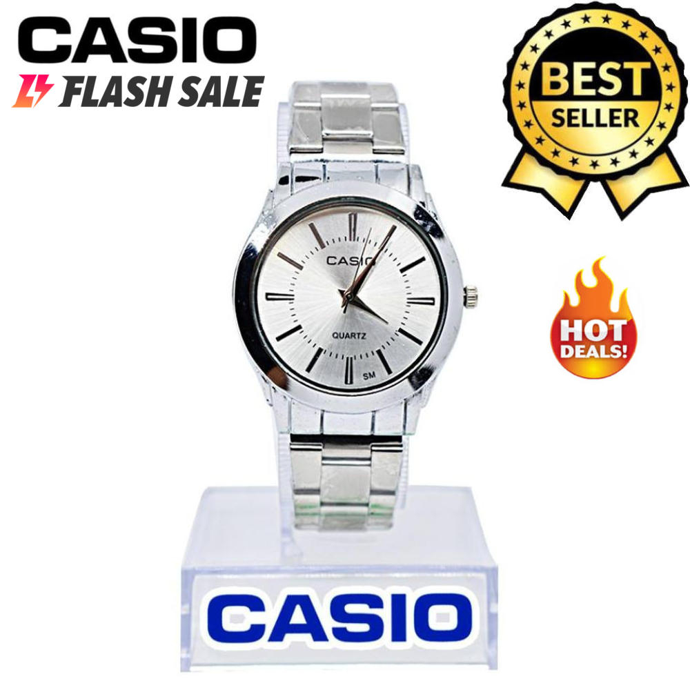Casio Quartz Silver Dial Stainless Steel Band Watch For Men(Silver ...