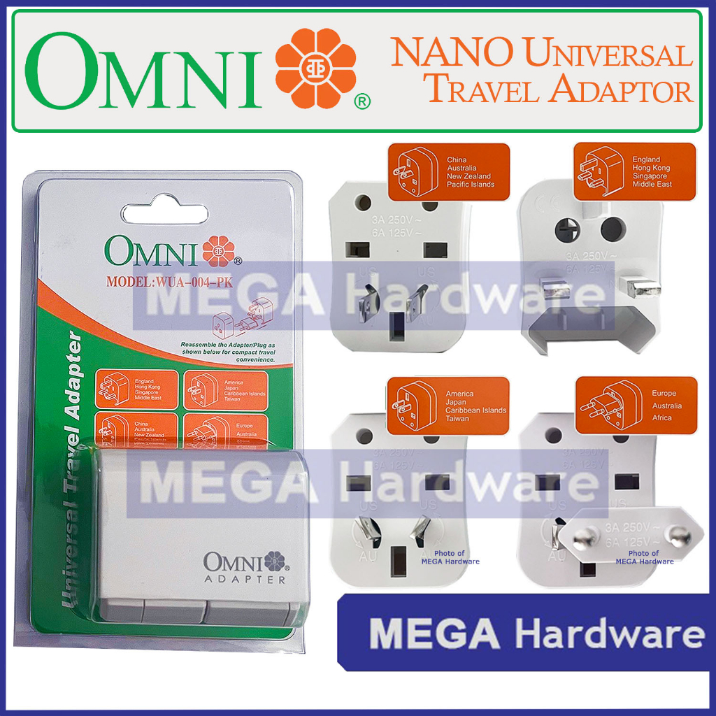 OMNI Nano Compact Universal Travel Adaptor (Asia, Europe, America ...