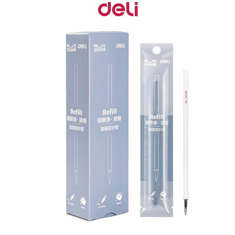 Deli Rotating Nuetral Pen Refills Gel Pen Replacement Core 0.5mm Black ...
