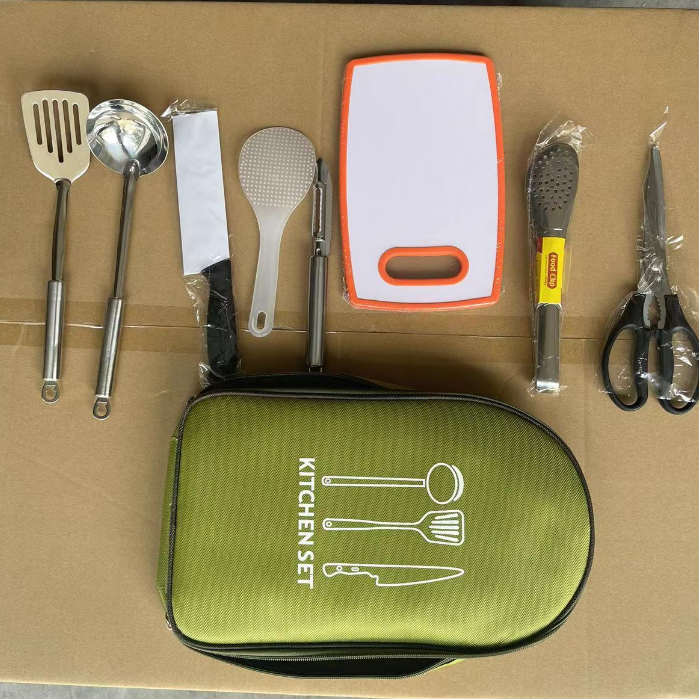Outdoors Camping Cooking 8 in 1 Outdoor Kitchenware Set Stainless Steel ...