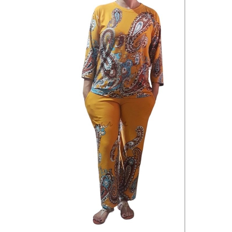 SENEPA TERNO 3/4 sleeve FIT TO XXL(ASSORTED PRINT) | Shopee Philippines