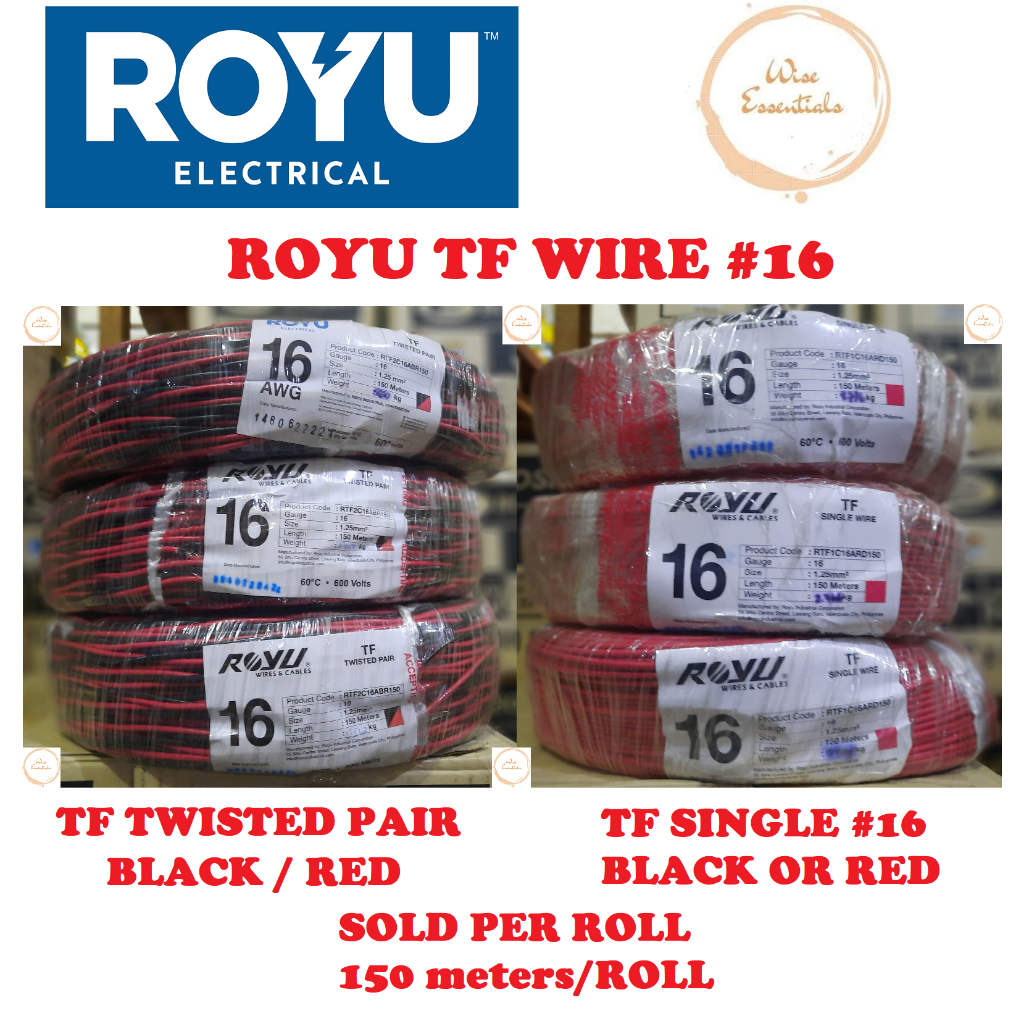ROYU TF Wire No 16 Twisted Pair, Single | Shopee Philippines