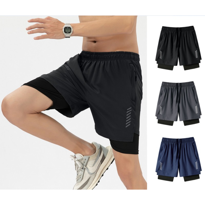 8140# Men's Sports DRI-FIT Taslan Running shorts with cycling and ...