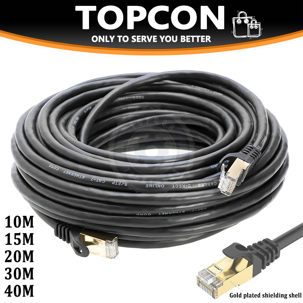 Gold-Plated Lan Cat6 Ethernet Cable Rj45 Outdoor Internet 50m 60m 80m ...