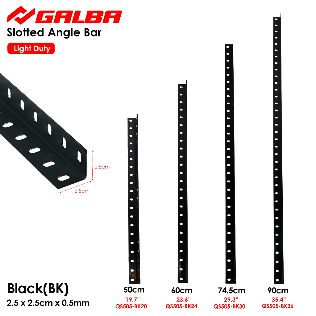 GB SLOTTED ANGLE BAR 1"x1"x0.5mm (light duty) for Galba ALL METAL ...