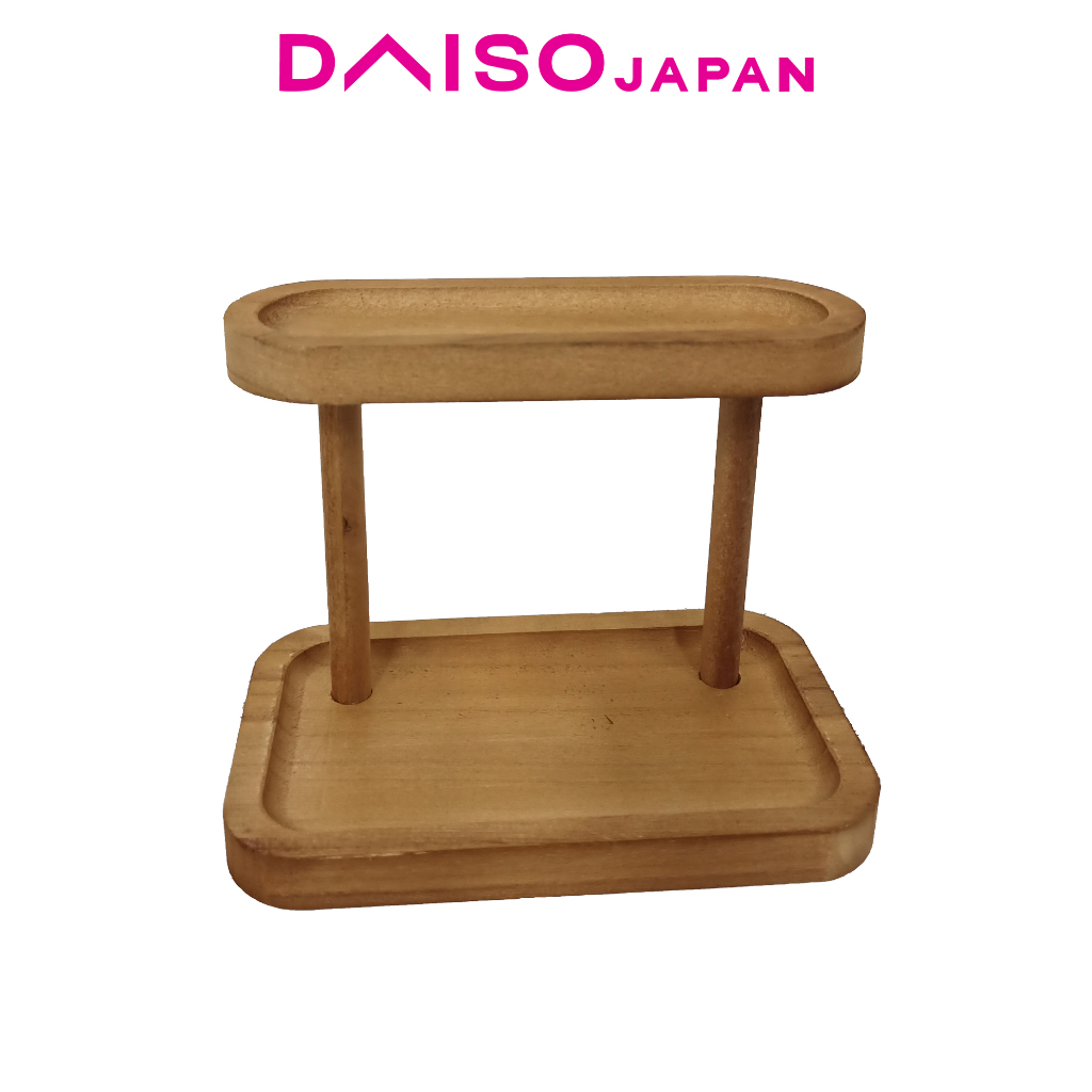 Daiso 2-Tier Wooden Storage Rack | Shopee Philippines