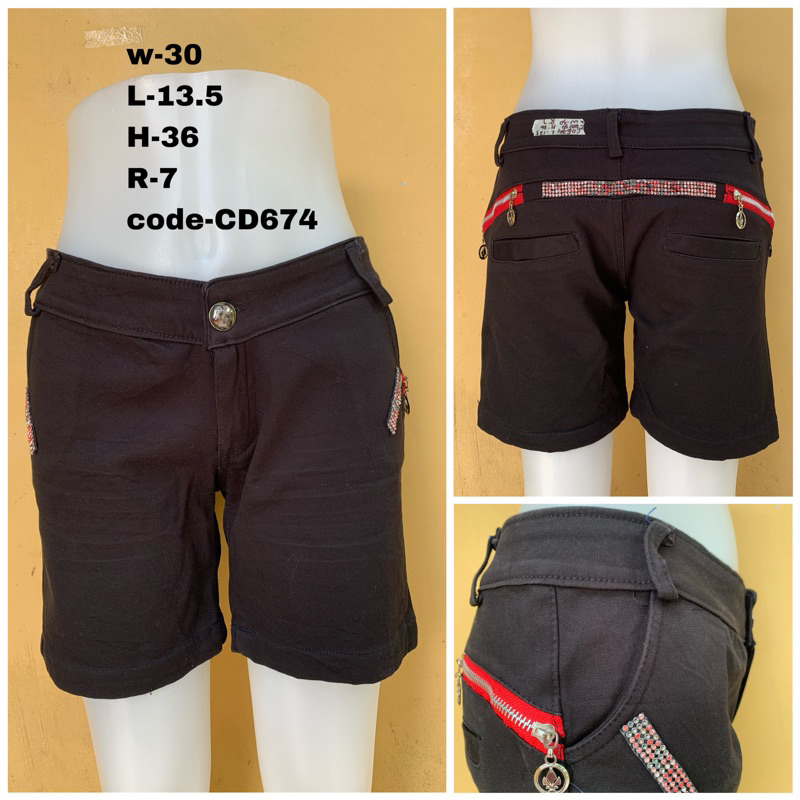 cotton zipper shorts (UKAY)(waistline 22-32) | Shopee Philippines