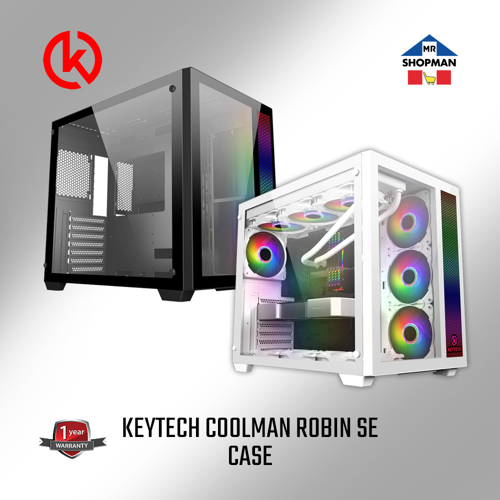 Keytech Coolman Robin SE ATX Black White Desktop PC Case | Shopee ...