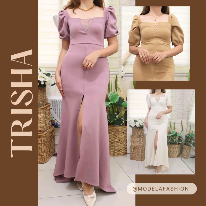 TRISHA LONG DRESS/FREESIZE (S-M frame)/FORMAL EVENTS | Shopee Philippines