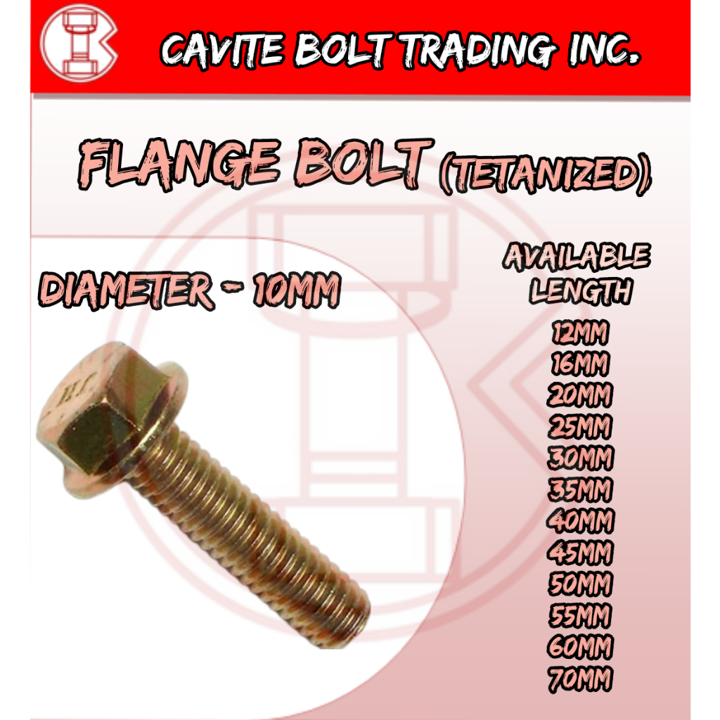 FLANGE BOLT M10/10mm (TETANIZED) 5 PCS | Shopee Philippines