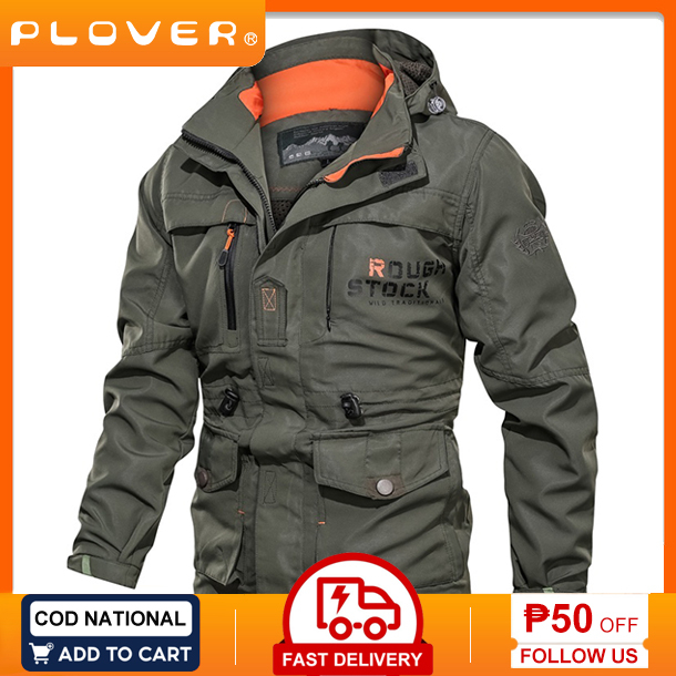 PLOVER Mens Jacket Windproof Waterproof Windbreaker Jacket with Hood ...