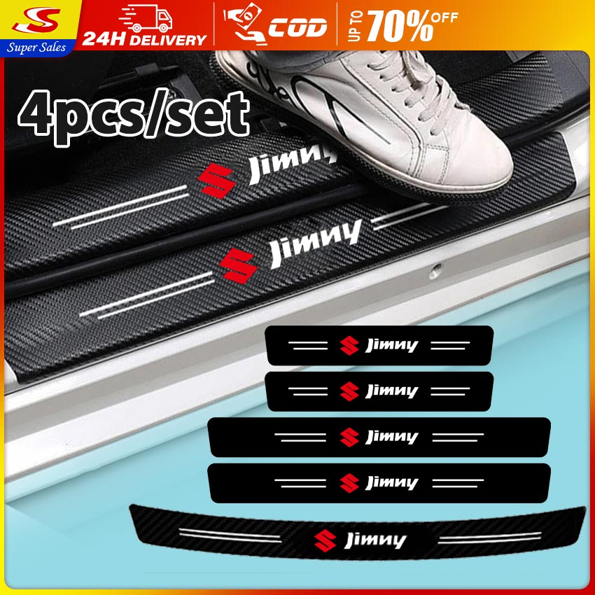 【SuperSales】4Pcs Door Sill Protector Strip Trunk Sticker Anti Scratch ...