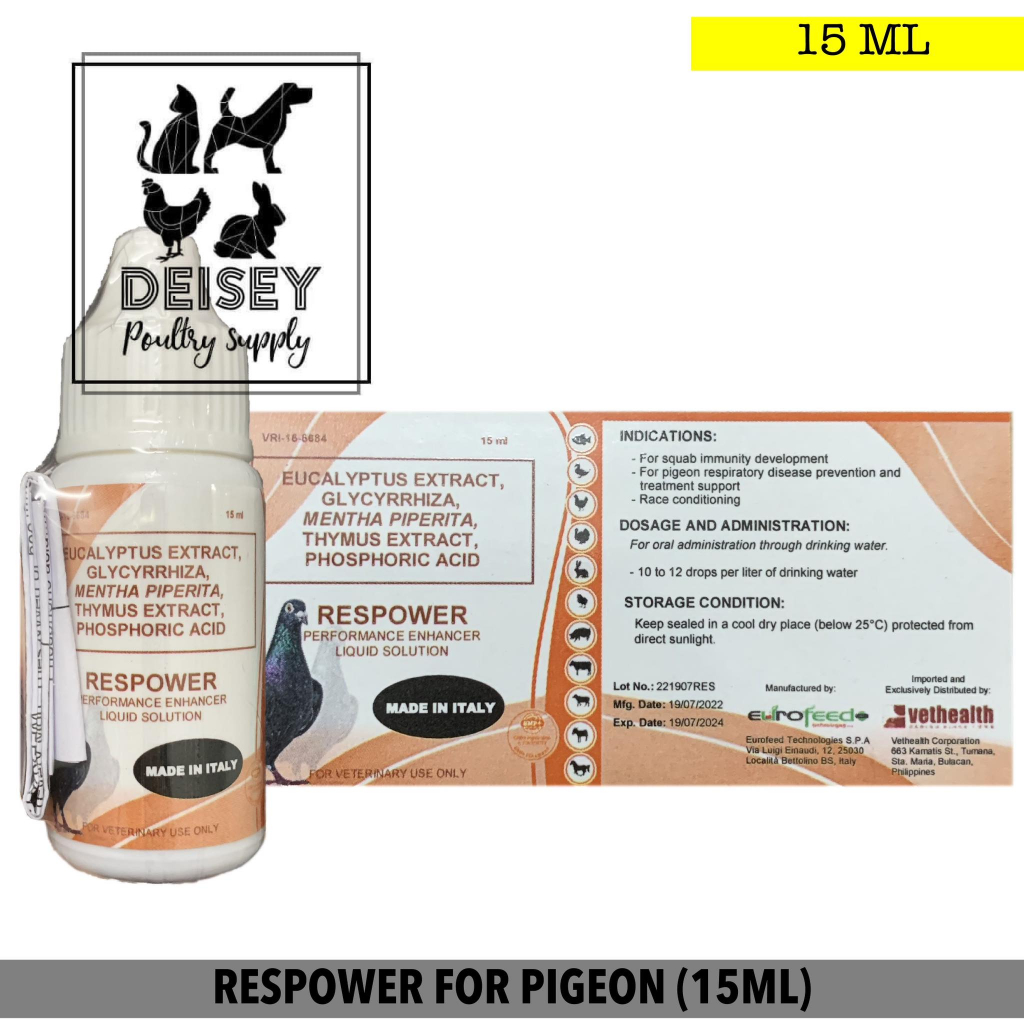 RESPOWER FOR PIGEON NATURAL RESPIRATORY TONIC (15ML) | Shopee Philippines