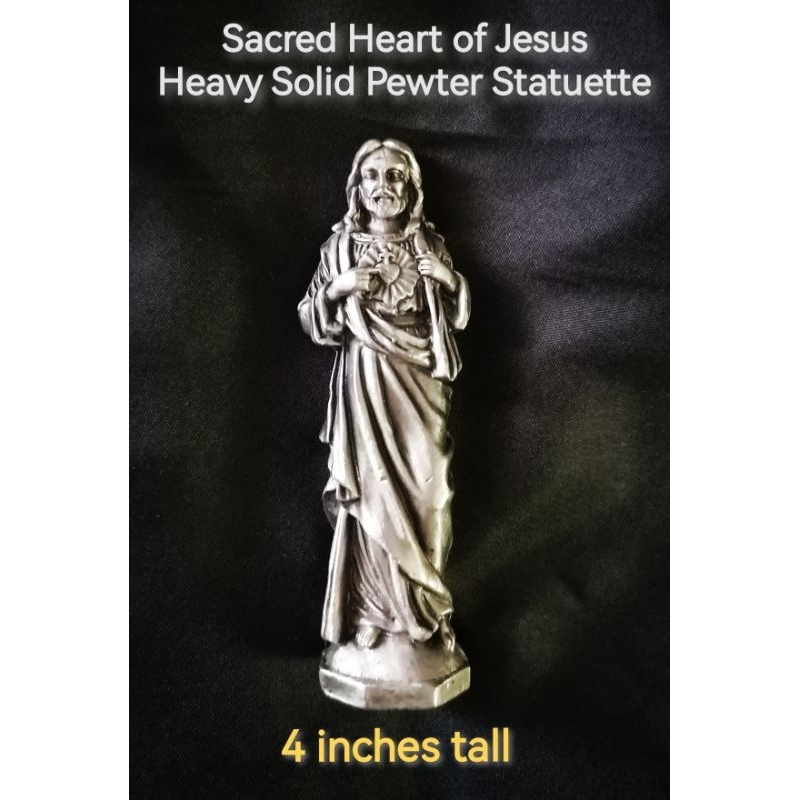 Sacred Heart of Jesus Solid Pewter Statue | Shopee Philippines