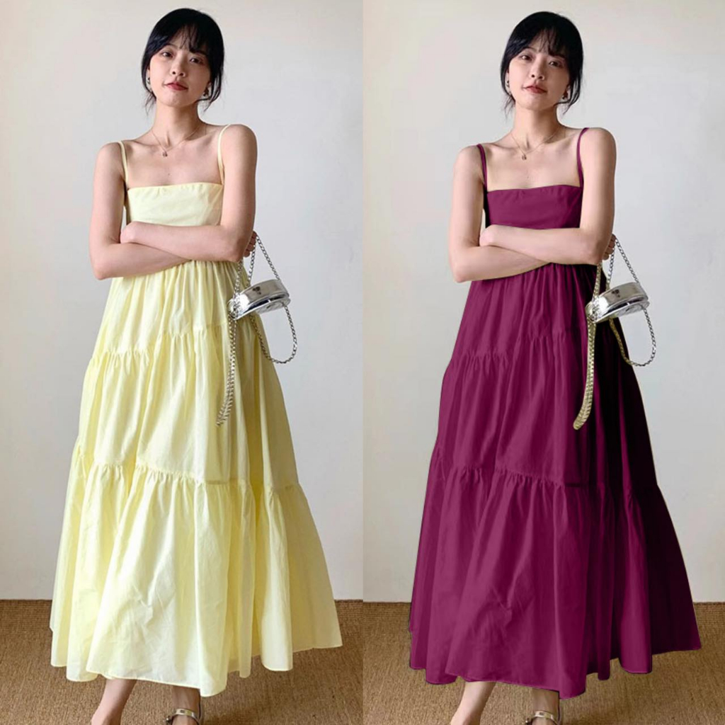 A3149 EZ Fashion Irregular Flounce Hem Cami Dress with Free Belt ...