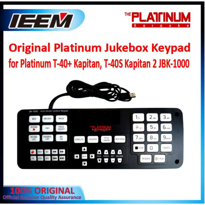 1pc. The Original Platinum Jukebox Keypad for Platinum T-40 Kapitan, T ...
