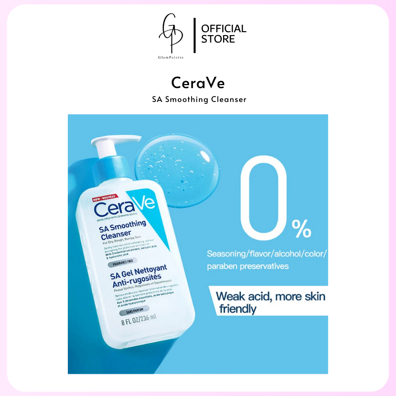 CeraVe SA Smoothing Cleanser With Salicylic Acid For Dry,, 08/01/2023