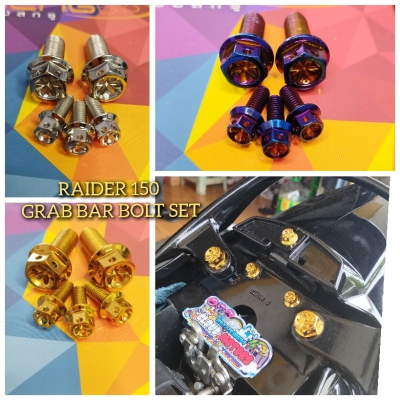 RAIDER 150 CARB AND FI GRAB BAR BOLT (SET OF 5PCS BOLT) | Shopee ...